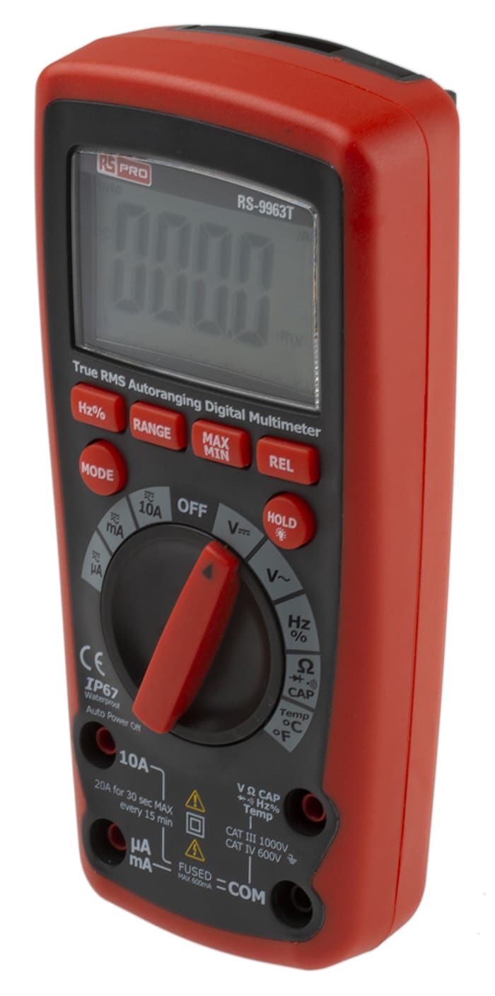 RS PRO | RS PRO DT-9963T Handheld Digital Multimeter, True RMS, 10A ac ...