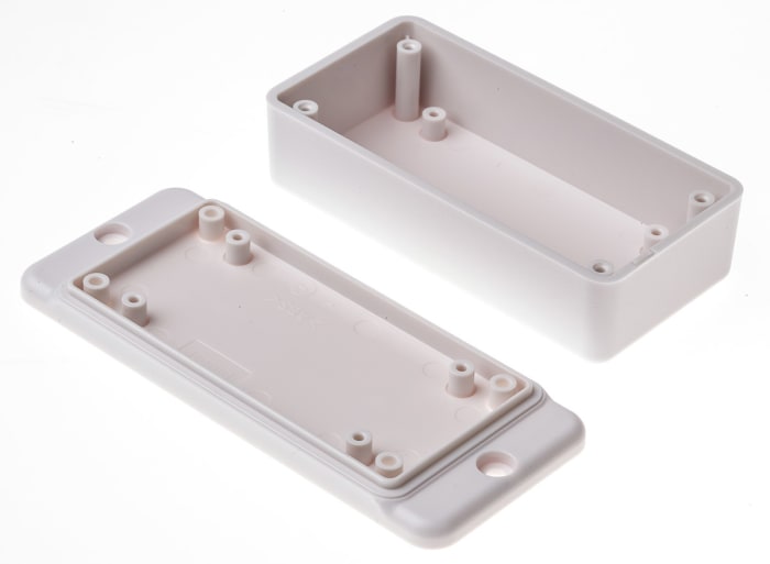 RS PRO | RS PRO White ABS Enclosure, IP40, Flanged, White Lid, 111 x 45 ...