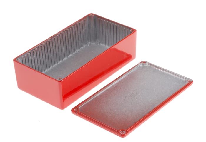 RS PRO | RS PRO Red Die Cast Aluminium Enclosure, IP54, Red Lid, 120 x ...