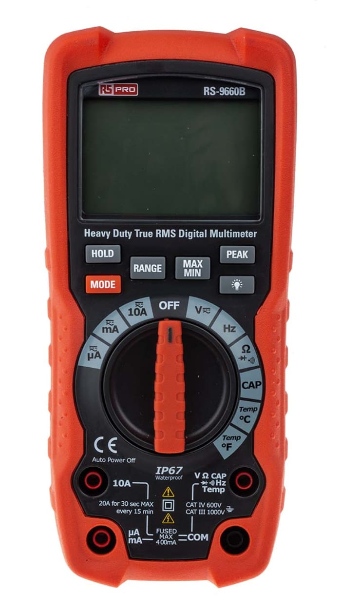 RS PRO | RS PRO RS-9660B Handheld Digital Multimeter, True RMS, 10A ac ...