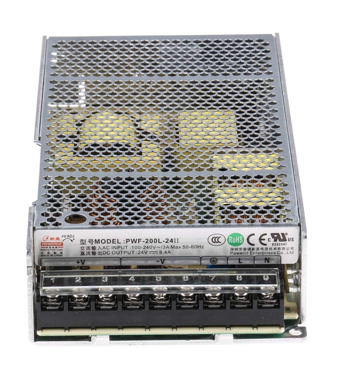 RS PRO | RS PRO Switching Power Supply, 24V dc, 8.4A, 200W, 1 Output, 90 → 264V ac Input Voltage ...