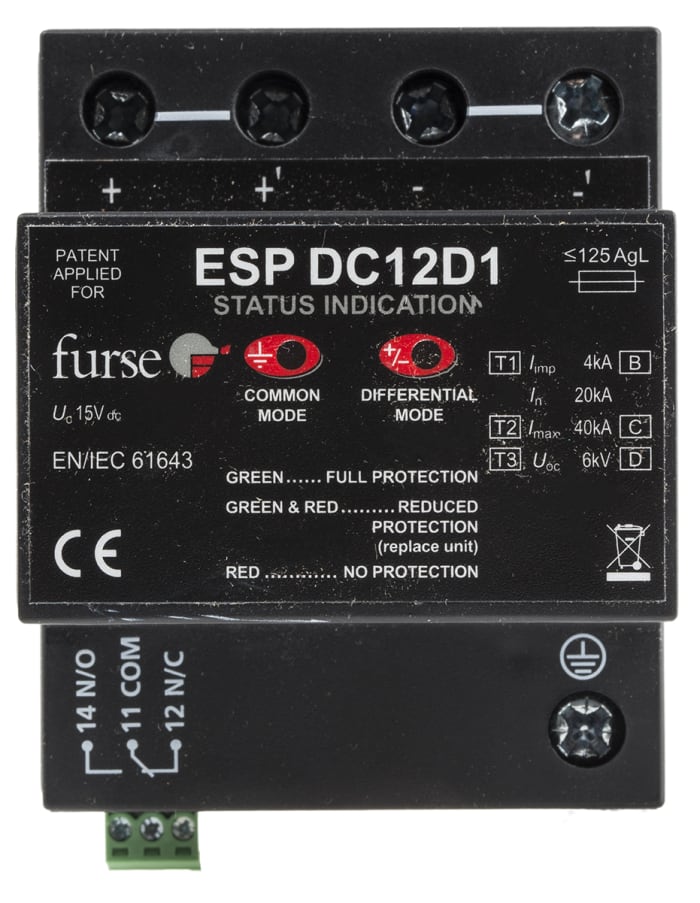 ESP DC12 D1 WJ Furse | WJ Furse, ESP-DCD1 Surge Protection Device 15 V ...