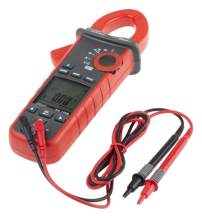 RS PRO | RS PRO 155B Clamp Meter Bluetooth, Max Current 600A ac CAT III ...