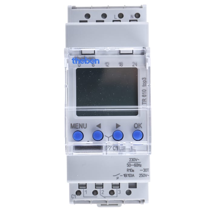 TR610 top3 Theben | Theben Digital TOP3 DIN Rail Time Switch, 1-Channel ...
