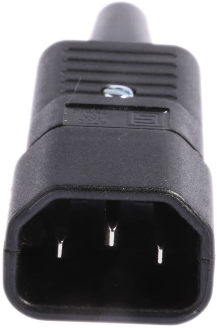 4732 Schurter | Schurter C14 Cable Mount IEC Connector Male, 10A, 250 V ...