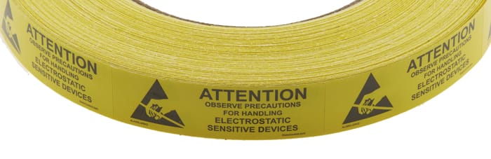 ALABEL5/8X2 SCS | SCS Black, Yellow Paper ESD Label, Observe ...