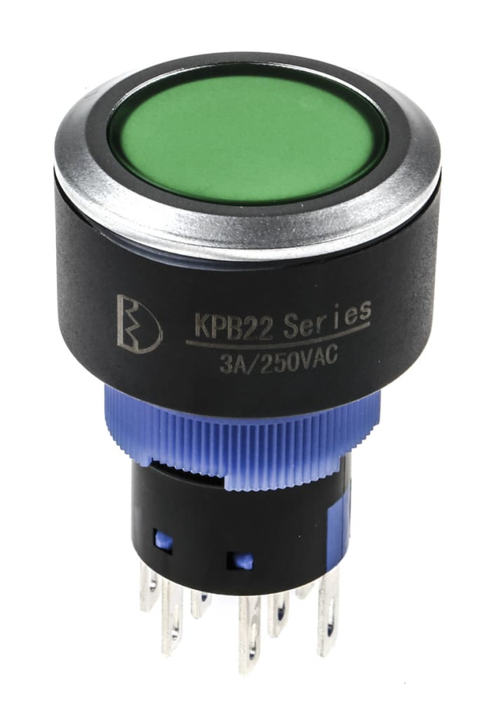 RS PRO | RS PRO Illuminated Push Button Switch, Momentary, Panel Mount, 22.2mm Cutout, DPDT ...