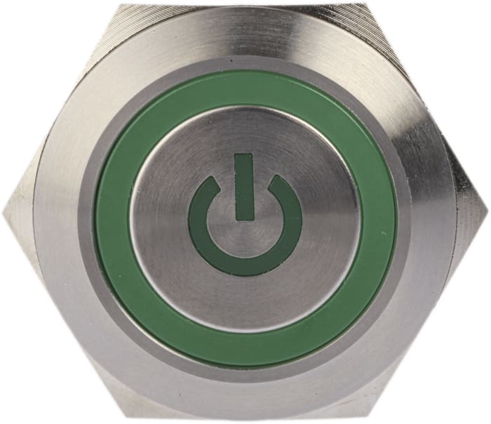 RS PRO | RS PRO Illuminated Push Button Switch, Momentary, Panel Mount, 25.2mm Cutout, DPDT ...