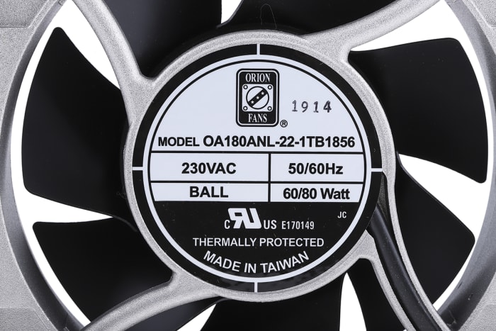 RS PRO | RS PRO Axial Fan, 230 V ac, AC Operation, 679.6m³/h, 80W, IP56 ...