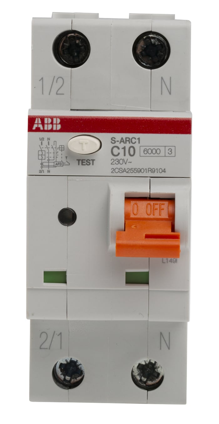 2CSA255901R9104 S-ARC1 C10 ABB | ABB S-ARC1 MCB, 1+N, 10A Curve C, 240V ...