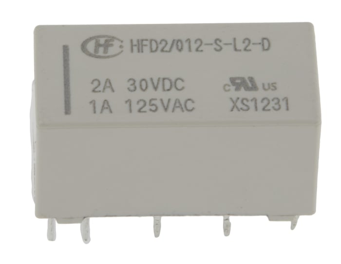 HFD2/012-S-L2-D Hongfa Europe GMBH | Hongfa Europe GMBH PCB Mount Latching Signal Relay, 12V dc ...