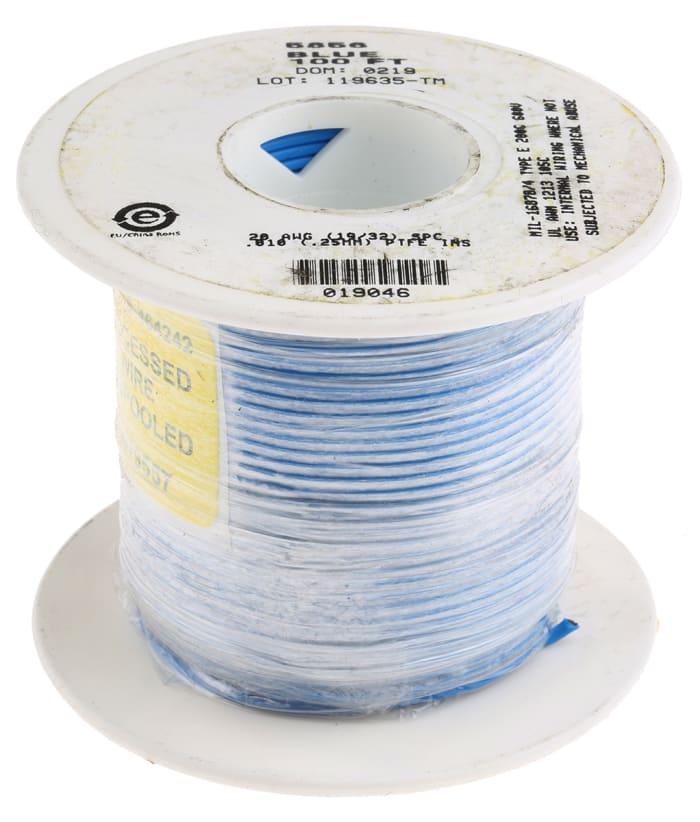 5856 BL005 Alpha Wire | Alpha Wire Hook-up Wire TEFLON Series Blue 0.62 ...