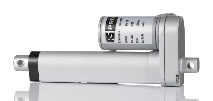 RS PRO | RS PRO Micro Linear Actuator, 100mm, 24V dc, 500N, 14.6mm/s | 177-4490 | RS