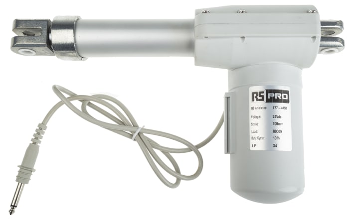 RS PRO | RS PRO Micro Linear Actuator, 100mm, 24V dc, 6000N, 8.1mm/s ...