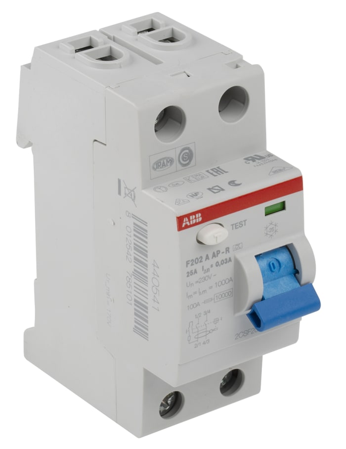 2CSF202401R1250 F202 A-25/0,03 AP-R ABB | ABB F200 RCCB, 25A, 2 Pole, 30mA, Type A, 230/400V ac ...