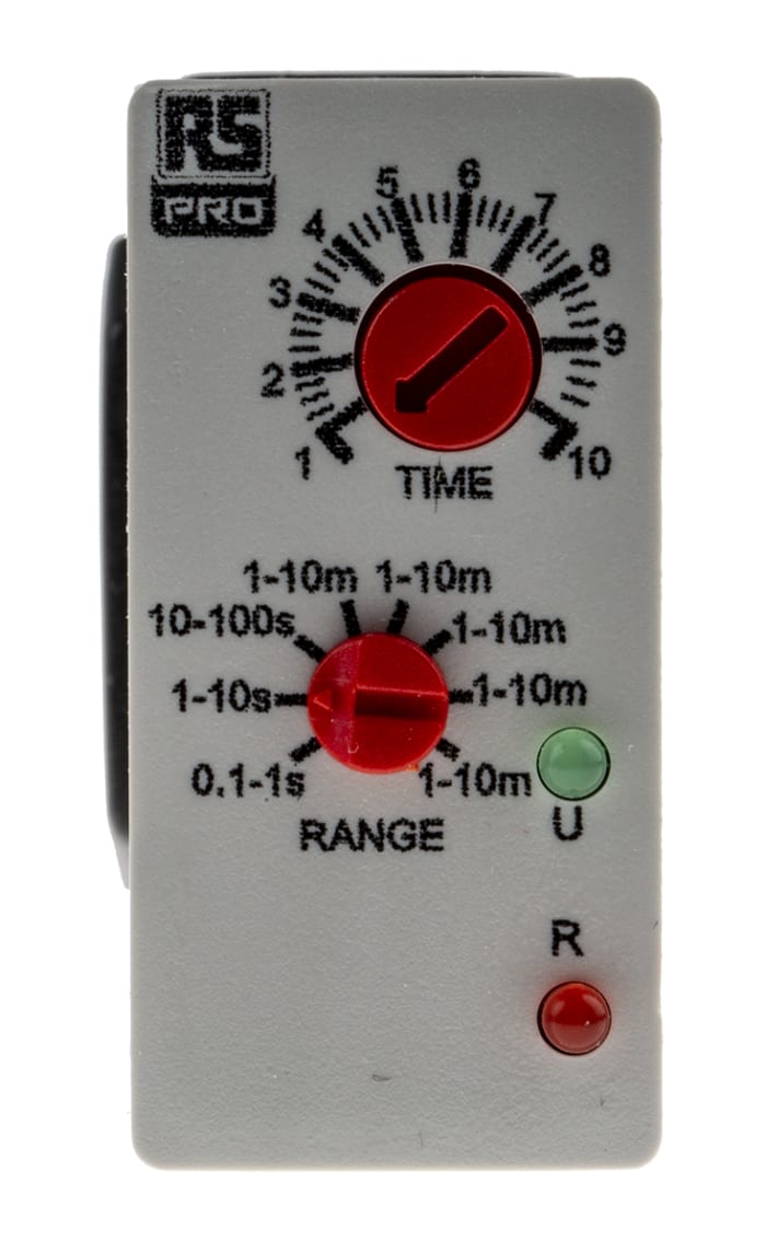 RS PRO | Temporizador monofunción RS PRO, 12 → 240V ac/dc, 8A, 2 x SPDT ...