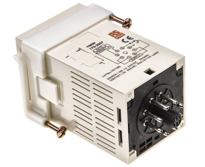 RS PRO | RS PRO Plug In Timer Relay, 100 → 240V ac, 1-Contact, 99.9s, 1 ...