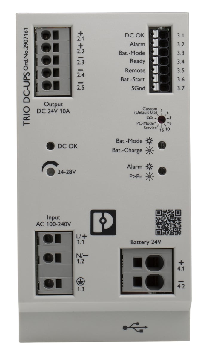 2907161 Phoenix Contact | Phoenix Contact 100 → 240V ac Input DIN Rail ...