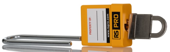 RS PRO | RS PRO Yellow 1-Lock Lockout Steel, ABS Safety Lockout Padlock ...