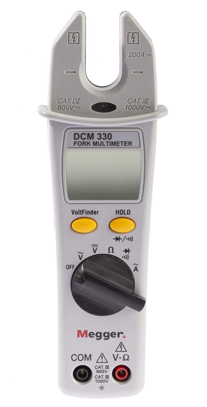 1000-219 Megger | Megger DCM330 Clamp Meter, Max Current 200A ac CAT ...