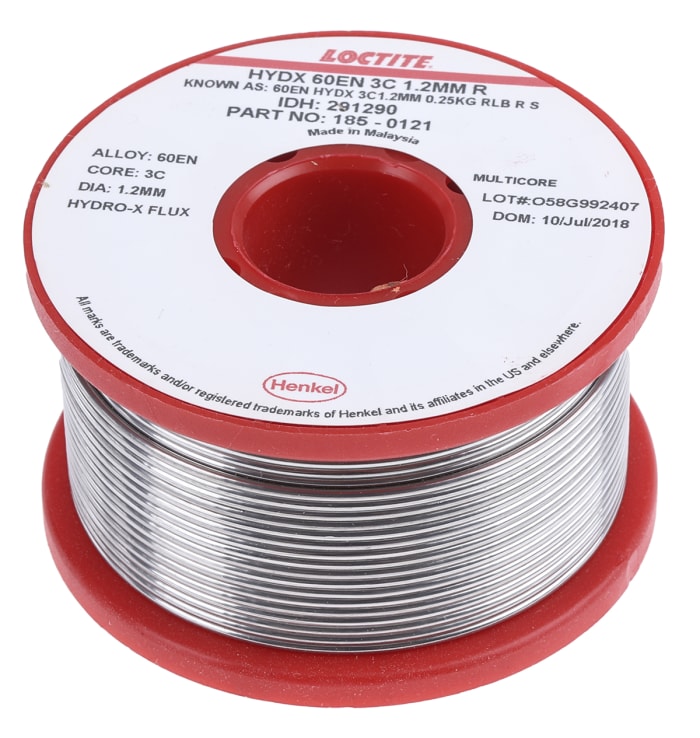291290 Multicore | Multicore Wire, 1.2mm Lead solder, 183 → 188°C ...