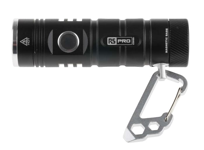 RS PRO | RS PRO LED Pocket Torch Black - Rechargeable 600 lm, 62.5 mm ...