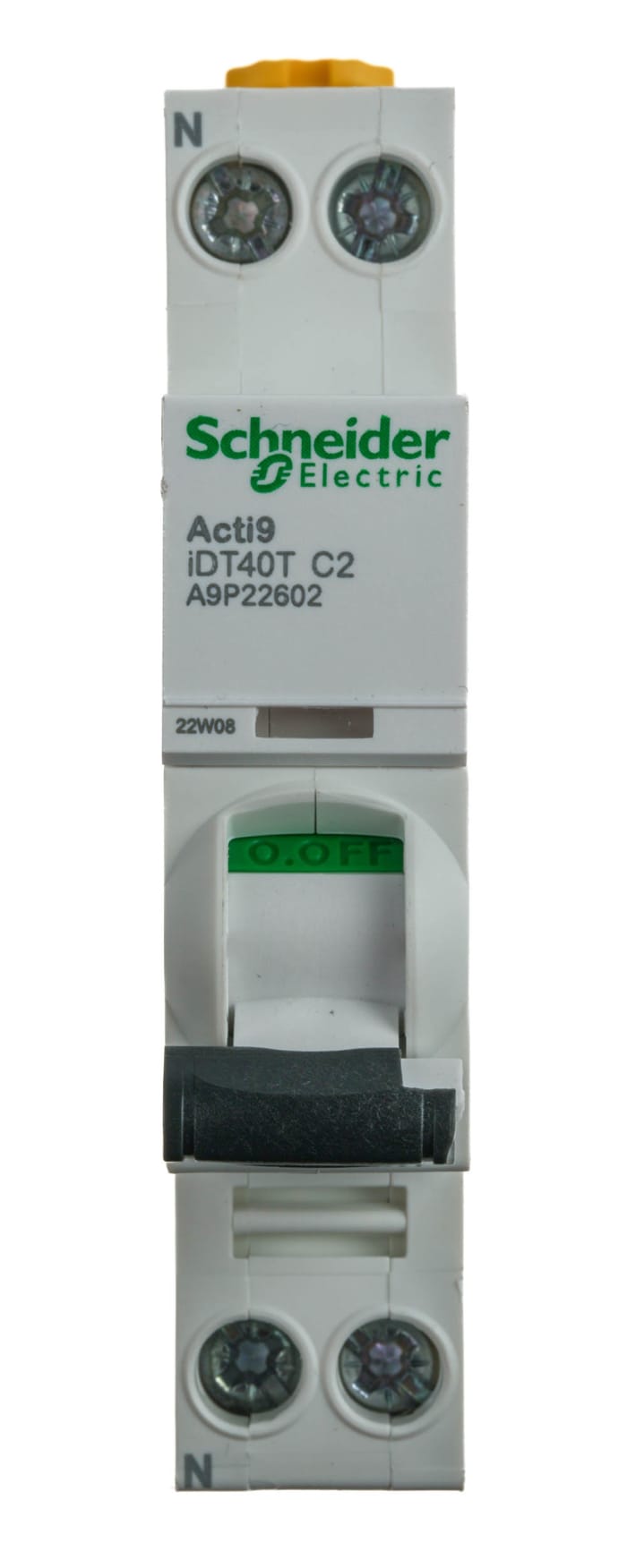 A9P22602 Schneider Electric | Schneider Electric Acti 9 Acti9 iDT40T MCB, 1+N, 2A Curve C, 230V ...