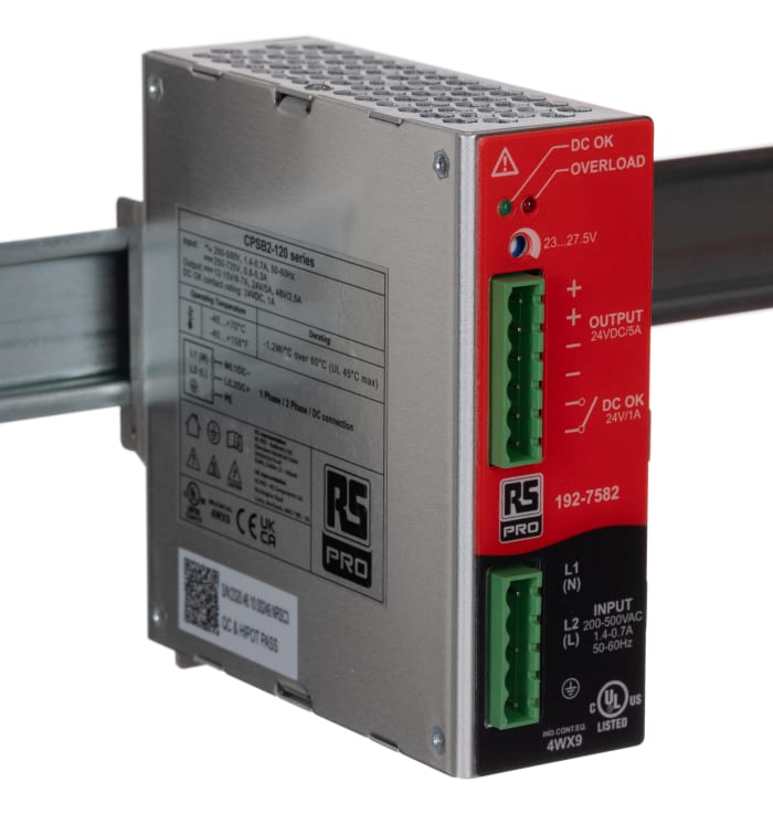 RS PRO | RS PRO Switched Mode DIN Rail Power Supply, 187 → 550 V ac ...