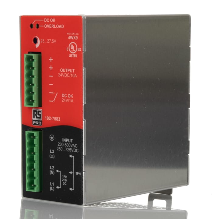 RS PRO | RS PRO Switched Mode DIN Rail Power Supply, 187 → 550 V ac ...