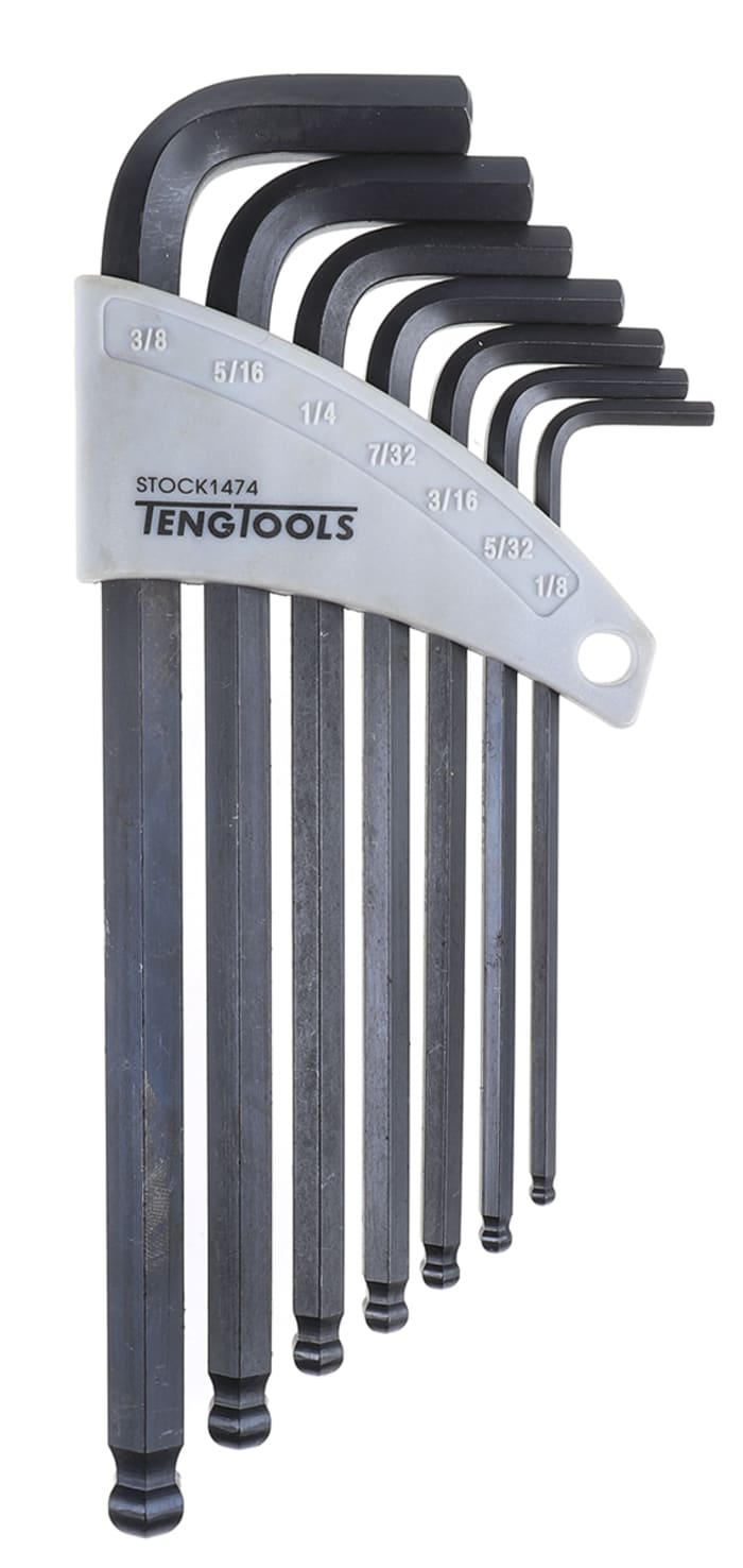 1474 Teng Tools | Teng Tools 7 piece L Shape Imperial Hex Key Set, 5/32 ...