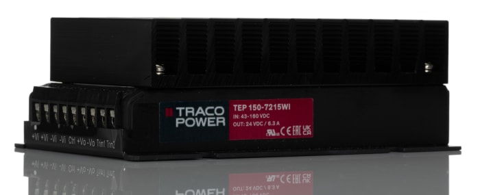 TEP 150-7215WI TRACOPOWER | TRACOPOWER TEP 150 DC-DC Converter, 24V dc/ 6.3A Output, 46 → 160 V ...