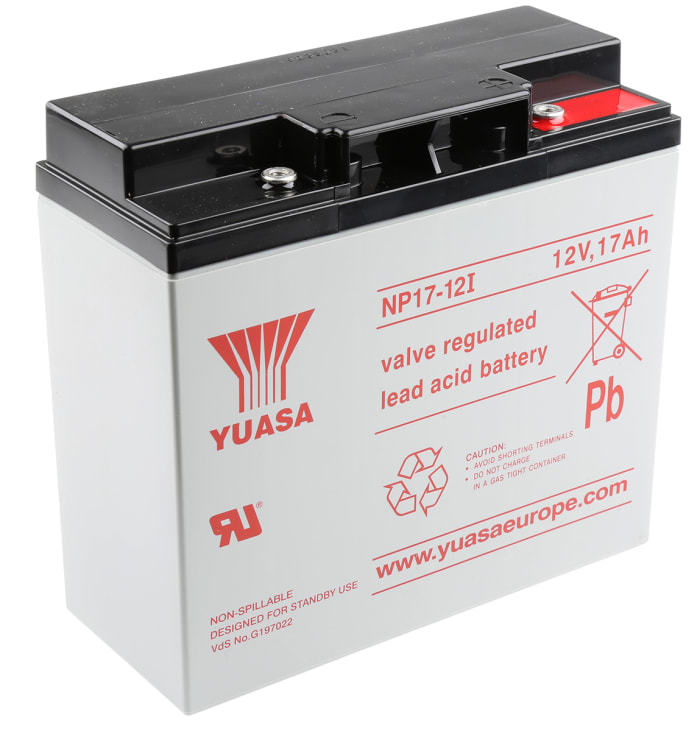 NP17-12I Yuasa | Yuasa 12V Insert M5 Sealed Lead Acid Battery, 17Ah ...