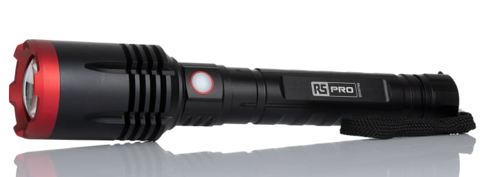 RS PRO | RS PRO LED Torch Black, Red - Rechargeable 6000 lm, 266 mm ...