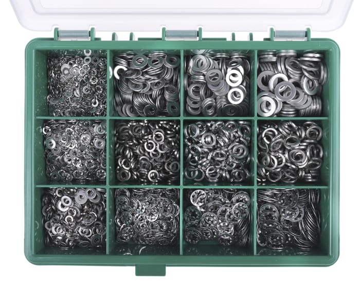 RS PRO | RS PRO 2700 piece Stainless Steel Internal Tooth, Plain, Spring Washer Kit A2 304 | 200 ...