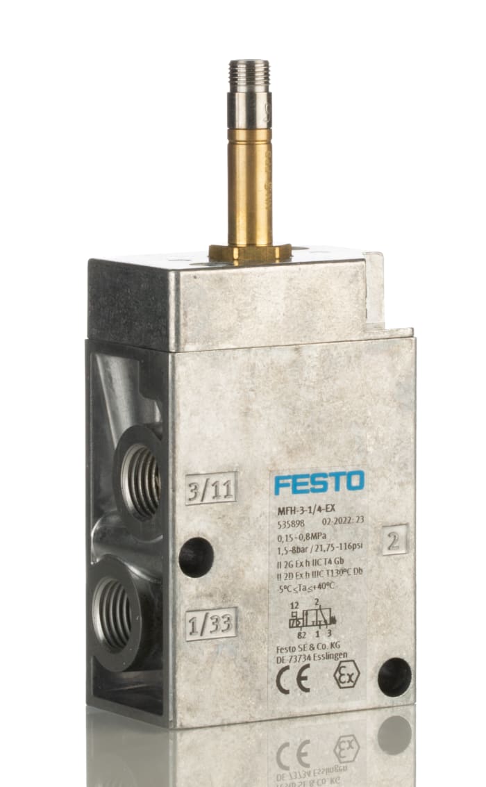 MFH-3-1/4-EX Festo | Festo 3/2 Closed, Monostable Solenoid Valve ...