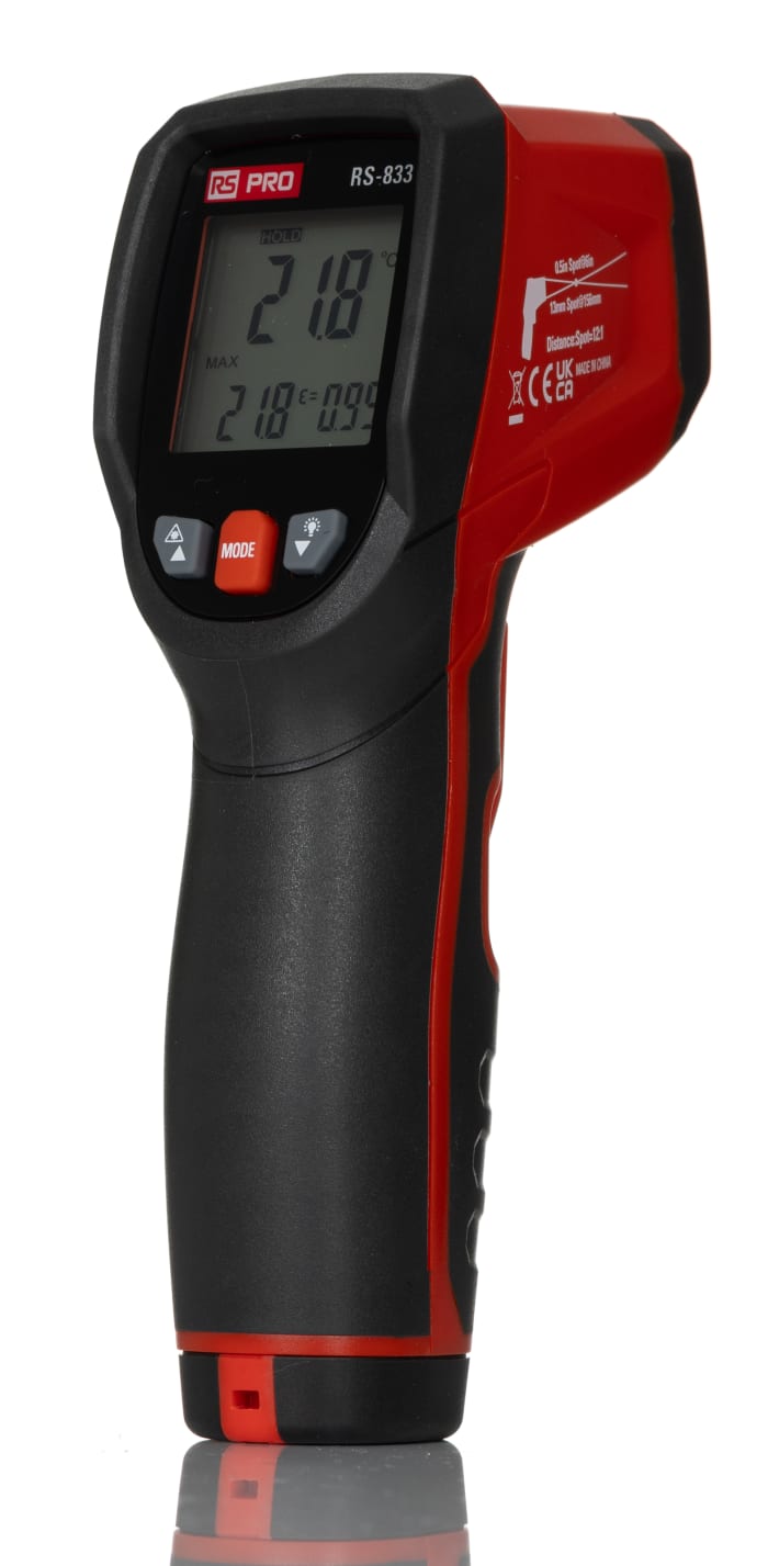 RS PRO | RS PRO RS-833 Infrared Thermometer, -50°C Min, +650°C Max, ±1 ...