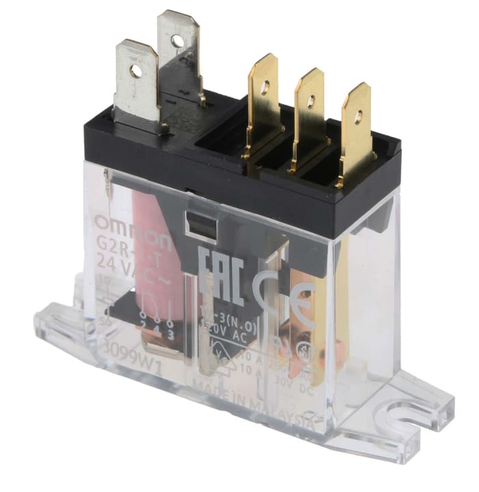 G2R-1-T AC24 Omron | Omron Panel Mount Power Relay, 24V ac Coil, 10A ...