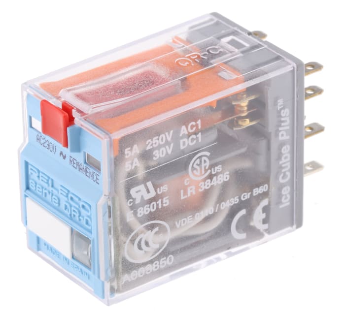 C9R21N230A Releco | Releco Plug In Latching Power Relay, 230V ac Coil, 5A Switching Current ...