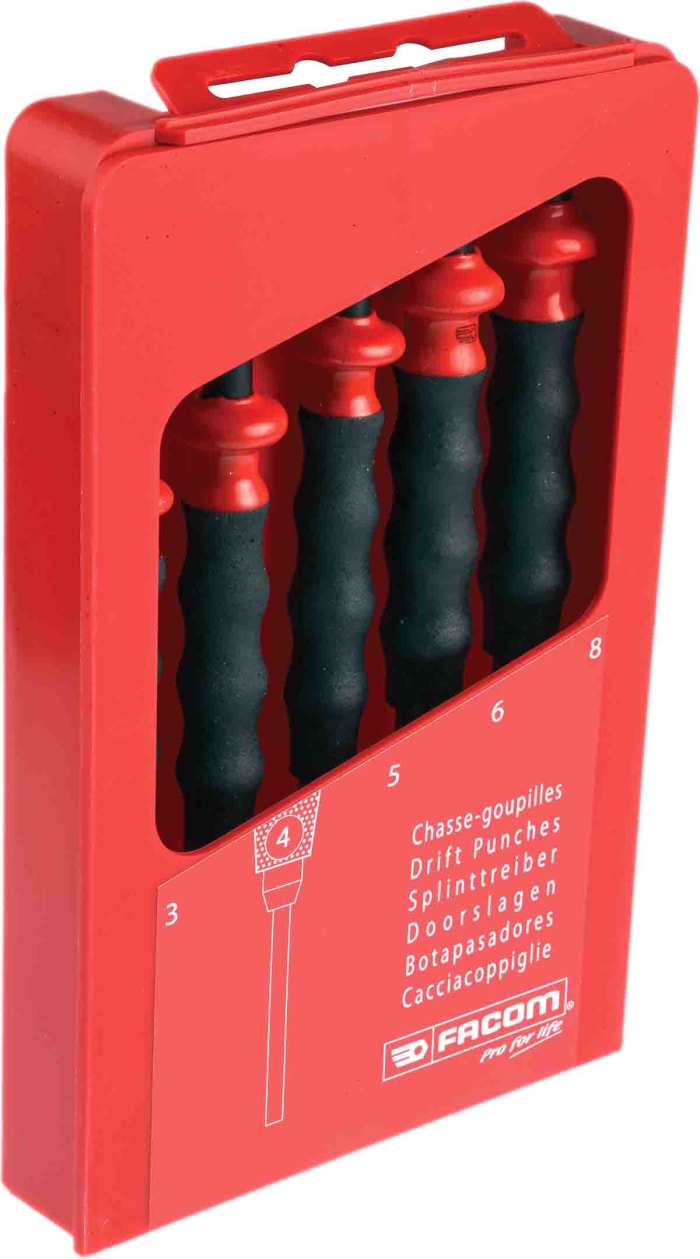 249.GPB Facom | Facom 5-Piece Punch Set, Anti-Vibration Punch, 3 → 8 mm ...