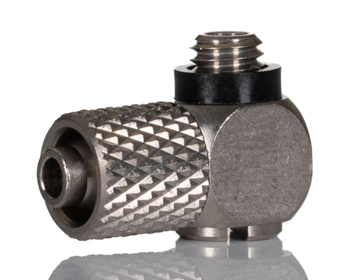 M-5HL-6 SMC | SMC M Series Elbow Threaded Adaptor, M5 Male to Barbed 6 mm, Threaded-to-Tube ...