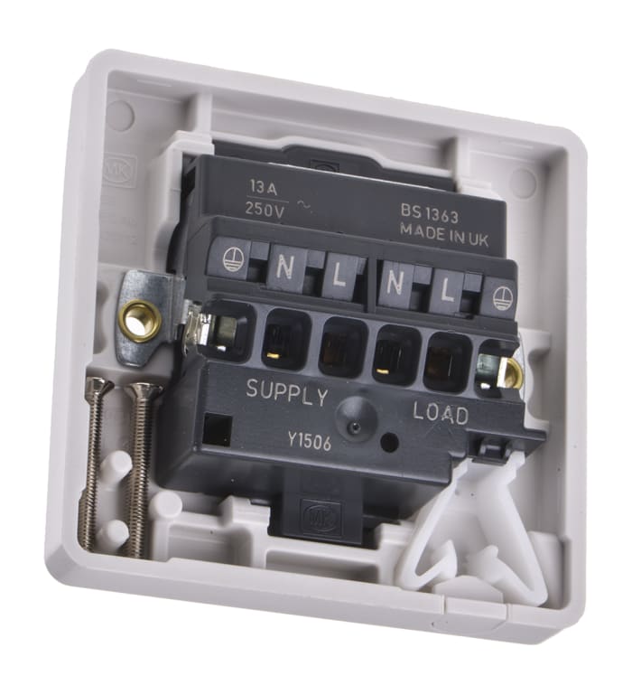 K337 WHI MK Electric | MK Electric 13 A 1 Gang Fused Spur BS EN 60669-2 ...