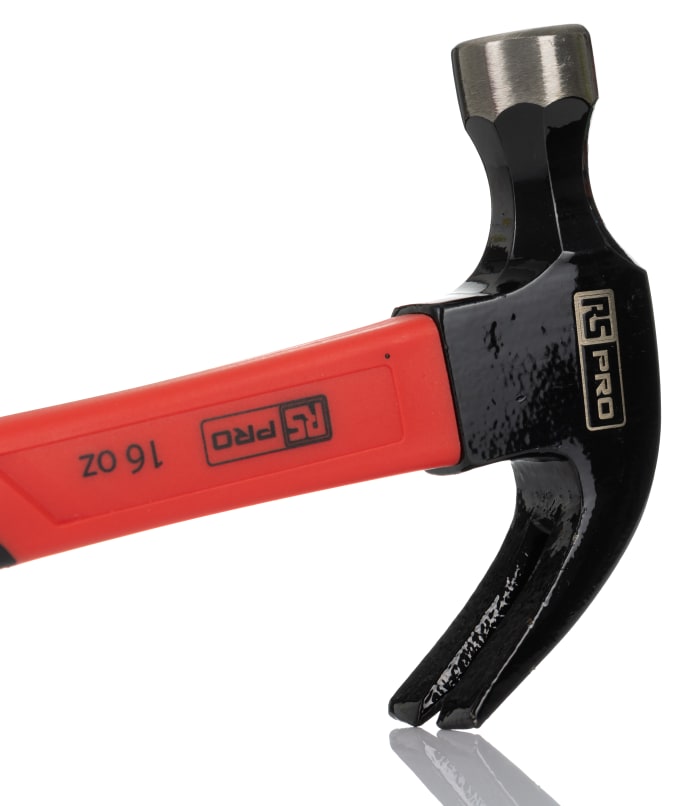 RS PRO | RS PRO Carbon Steel Head Claw Hammer with Fibreglass Handle ...