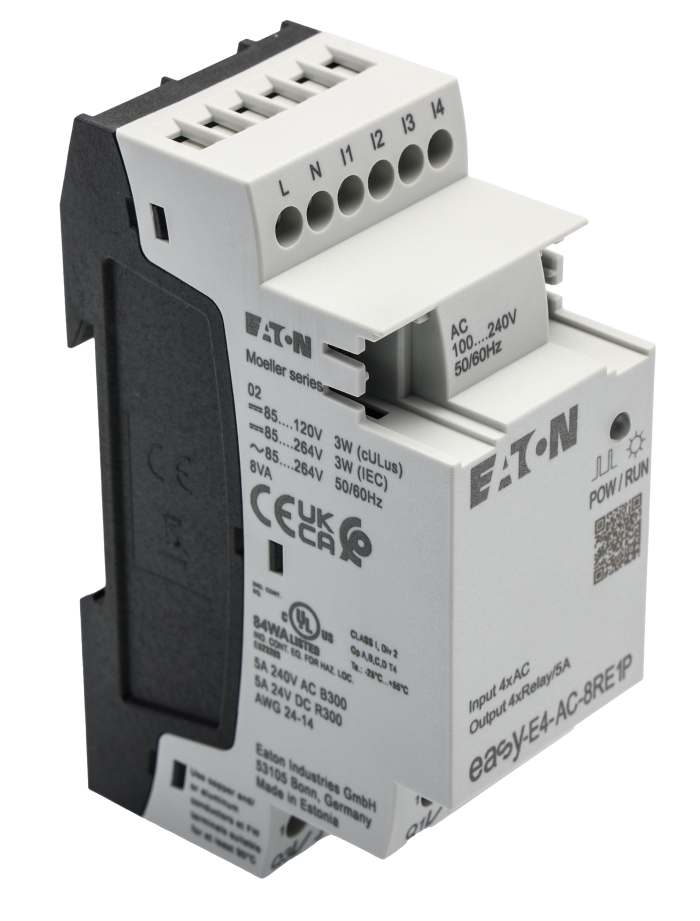 197514 EASY-E4-AC-8RE1P Eaton | Eaton EasyE4 Series Control Relay, 264 V Supply, Relay Output, 4 ...