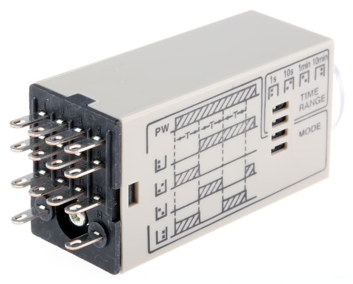 H3YN-4 AC200-230 Omron | Omron H3YN Series DIN Rail, Panel Mount Timer ...