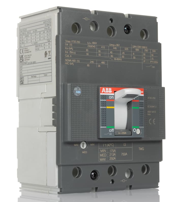 1SDA068271R1 XT3S 250 TMG 250A FF ABB | ABB, XT3S MCCB 3P 250A, Breaking Capacity 42.5 kA, Fixed ...
