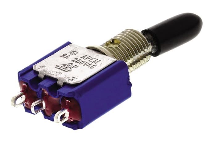 55636AVDE APEM | APEM Toggle Switch, Panel Mount, On-On, SPDT, Solder ...