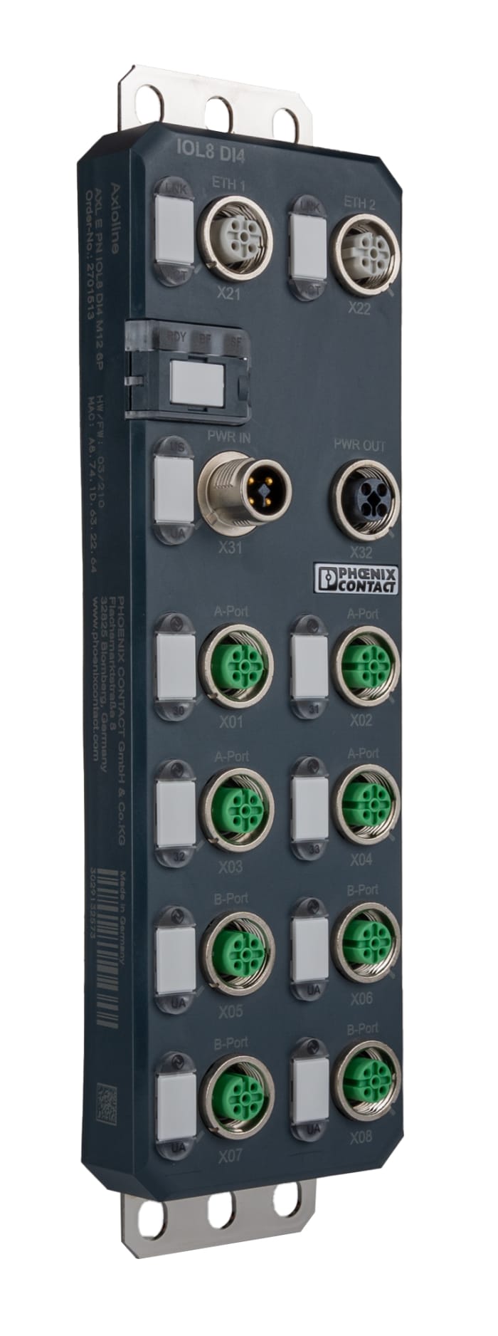 2701513 Phoenix Contact | Phoenix Contact AXL E PN IOL8 DI4 M12 6P ...