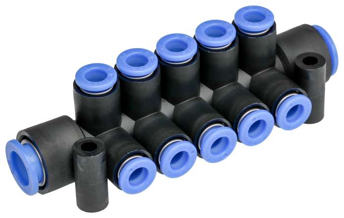 KM11-06-10-10 SMC | 10 Outlet Ports PBT Pneumatic Manifold Tube-to-Tube ...