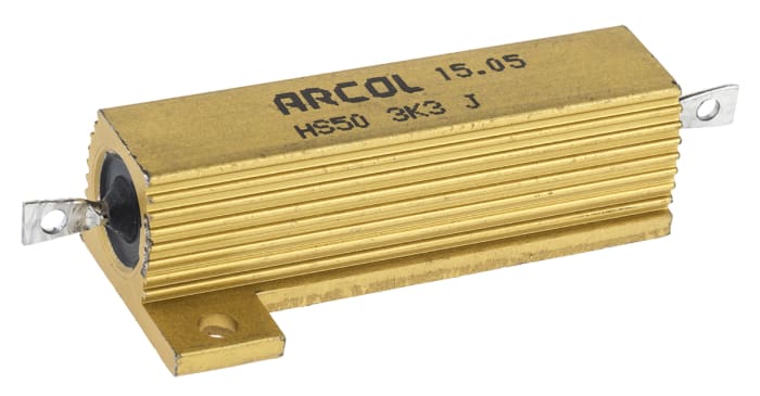 HS50 3K3 J Arcol | Arcol, 3.3kΩ 50W Wire Wound Chassis Mount Resistor ...