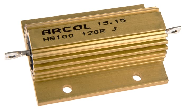 HS100 120R J Arcol | Arcol, 120Ω 100W Wire Wound Chassis Mount Resistor ...